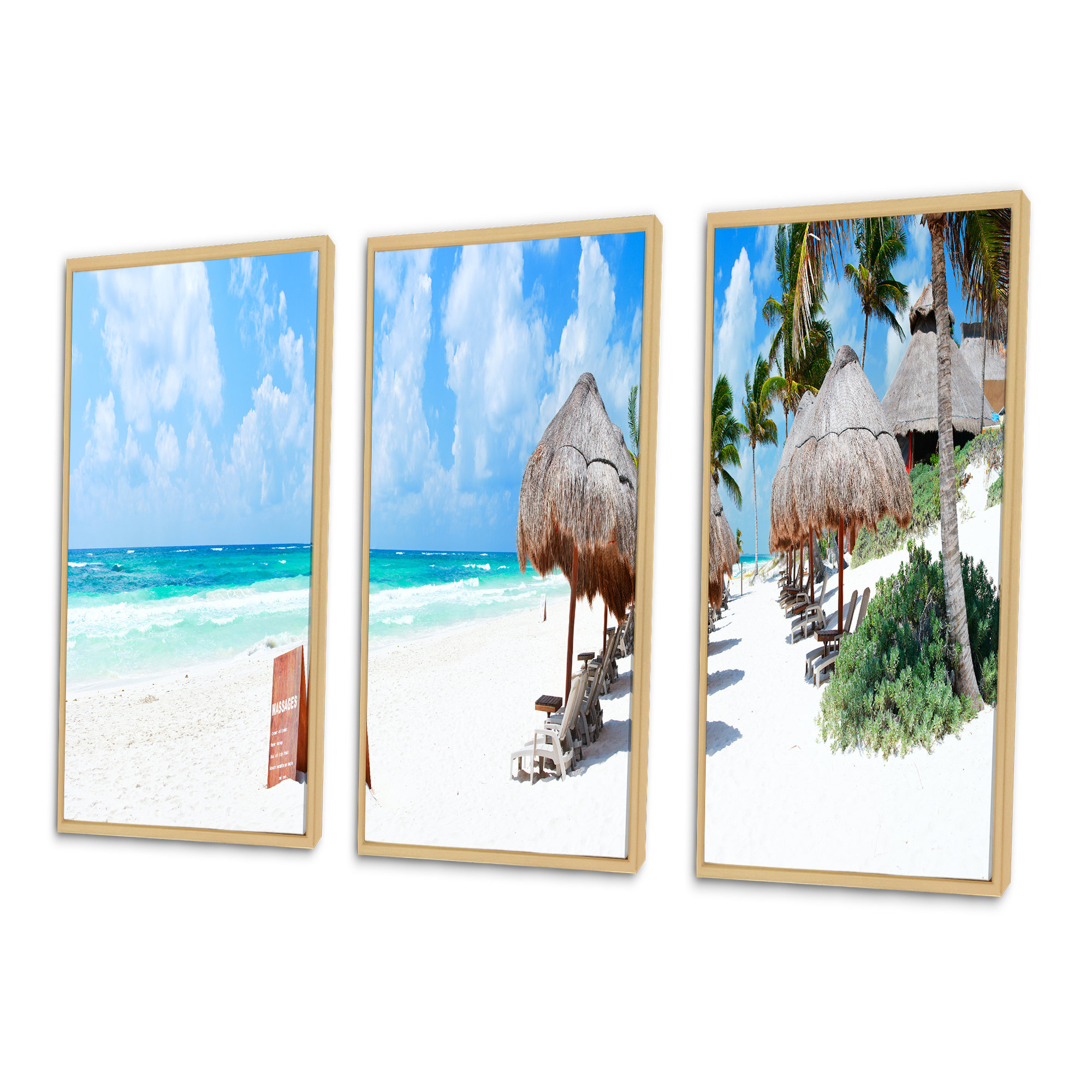 Bayou Breeze Caribbean Coast in Tulum Mexico - 3 Piece Floater Frame ...