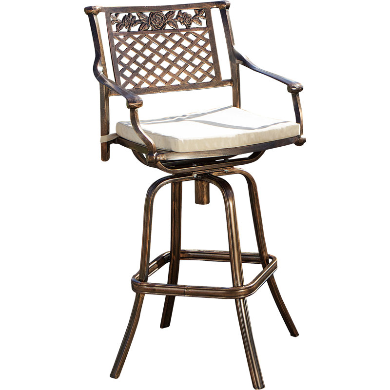 Astoria Grand Ragon Patio Bar Stool with Cushion & Reviews | Wayfair