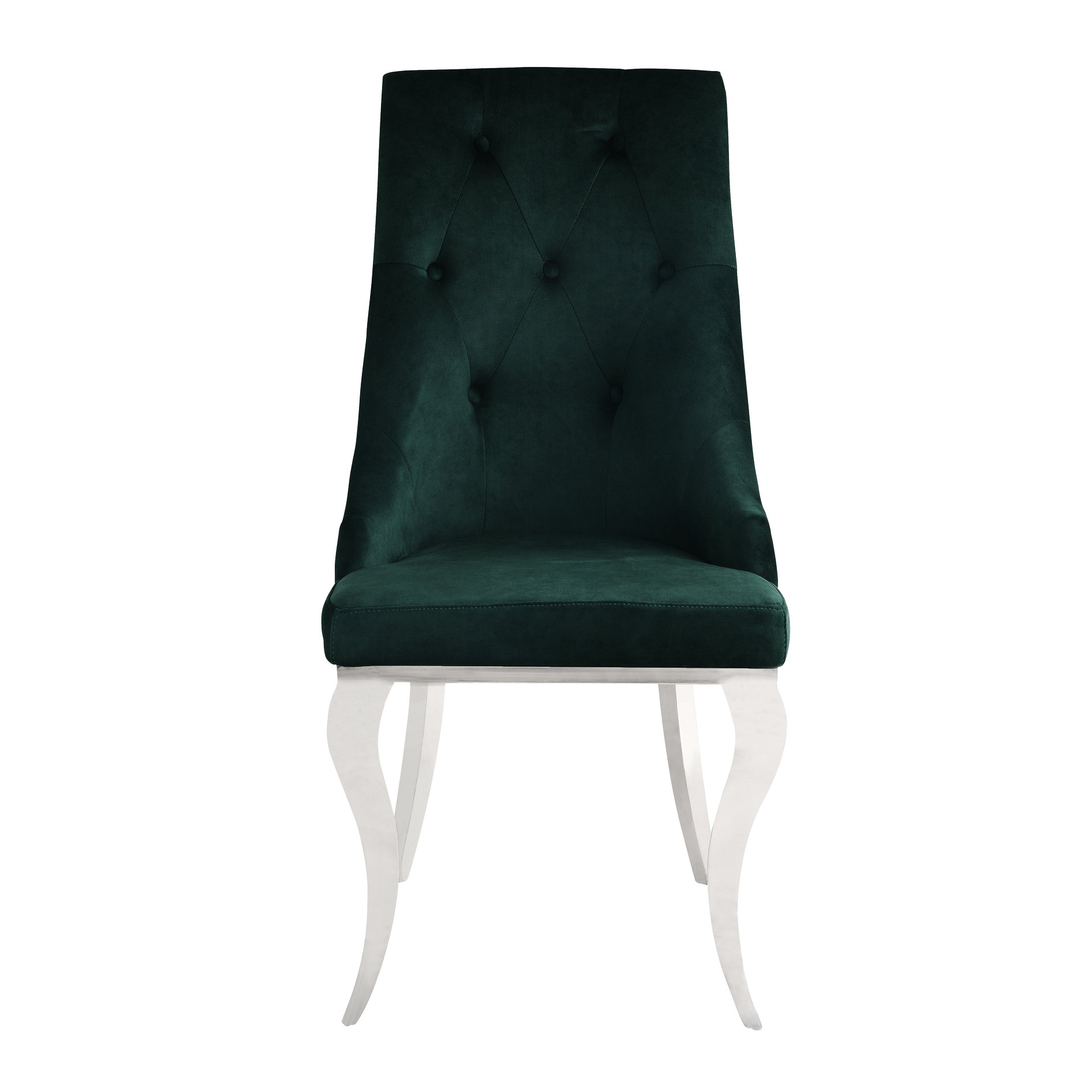 Rosdorf Park Dark Fabric And Stainless Steel High Back Dining Chair Of ...