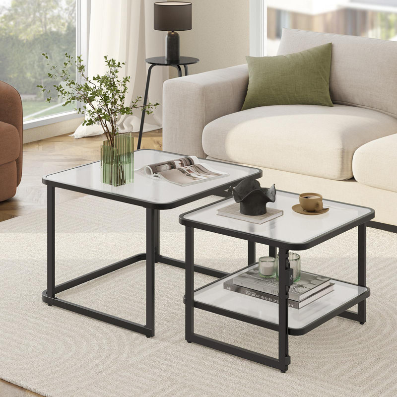Ebern Designs Nesting Square Tables with LED Lights | Wayfair