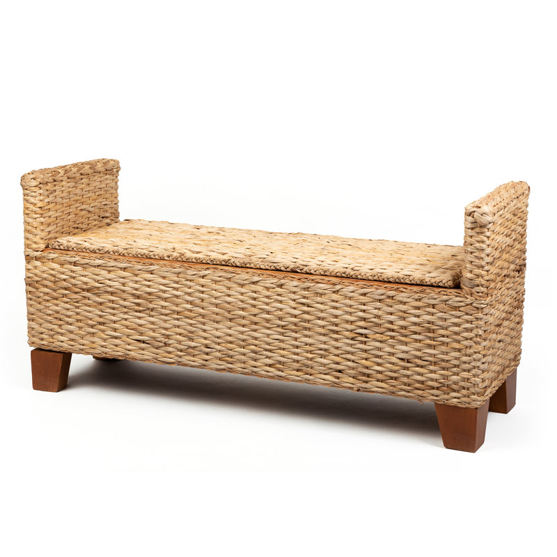 Bayou Breeze Akeeb Wicker Flip Top Storage Bench | Wayfair
