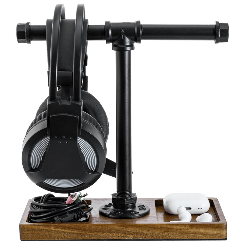 Williston Forge Audio Headphone Display Stand with Accessories Tray ...