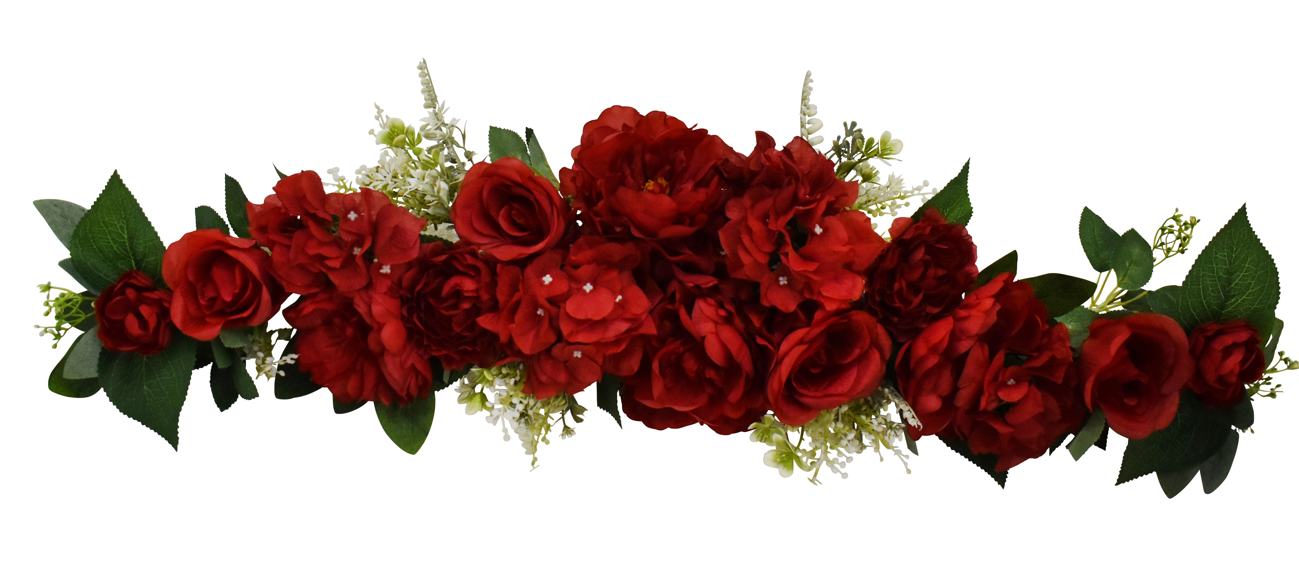 Primrue 32" Burgundy Peony Rose Hydrangea Swag & Reviews - Wayfair Canada