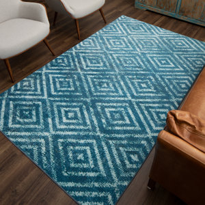 Union Rustic Andresen Geometric Tufted Teal Area Rug & Reviews | Wayfair