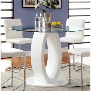 Glass Round Kitchen & Dining Tables You'll Love | Wayfair