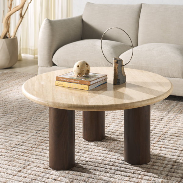 Joss & Main Danity Travertine Top Coffee Table | Joss & Main