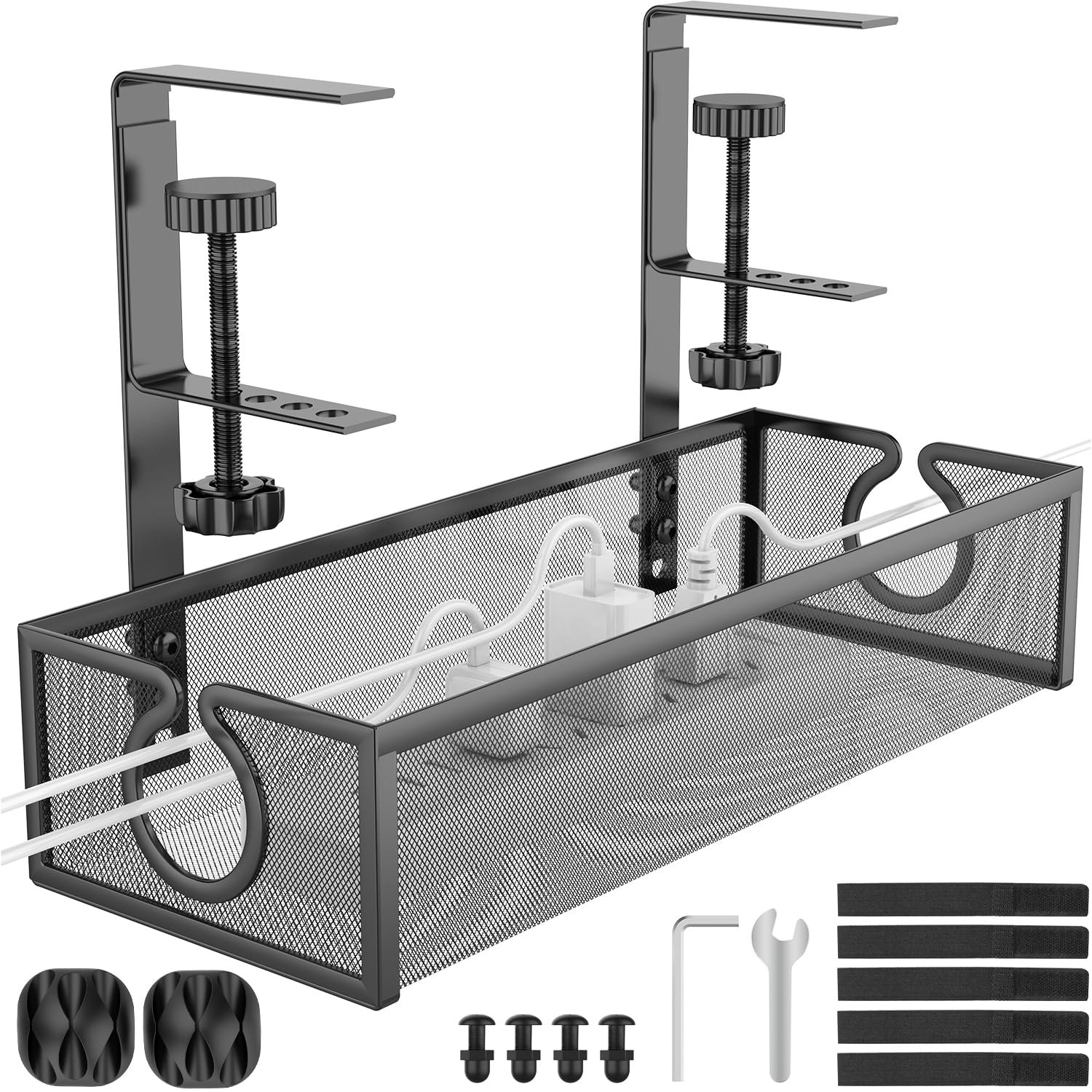 LOVE YOUR BATH LLC Under Desk Cable Management Tray, No Need To Drill ...