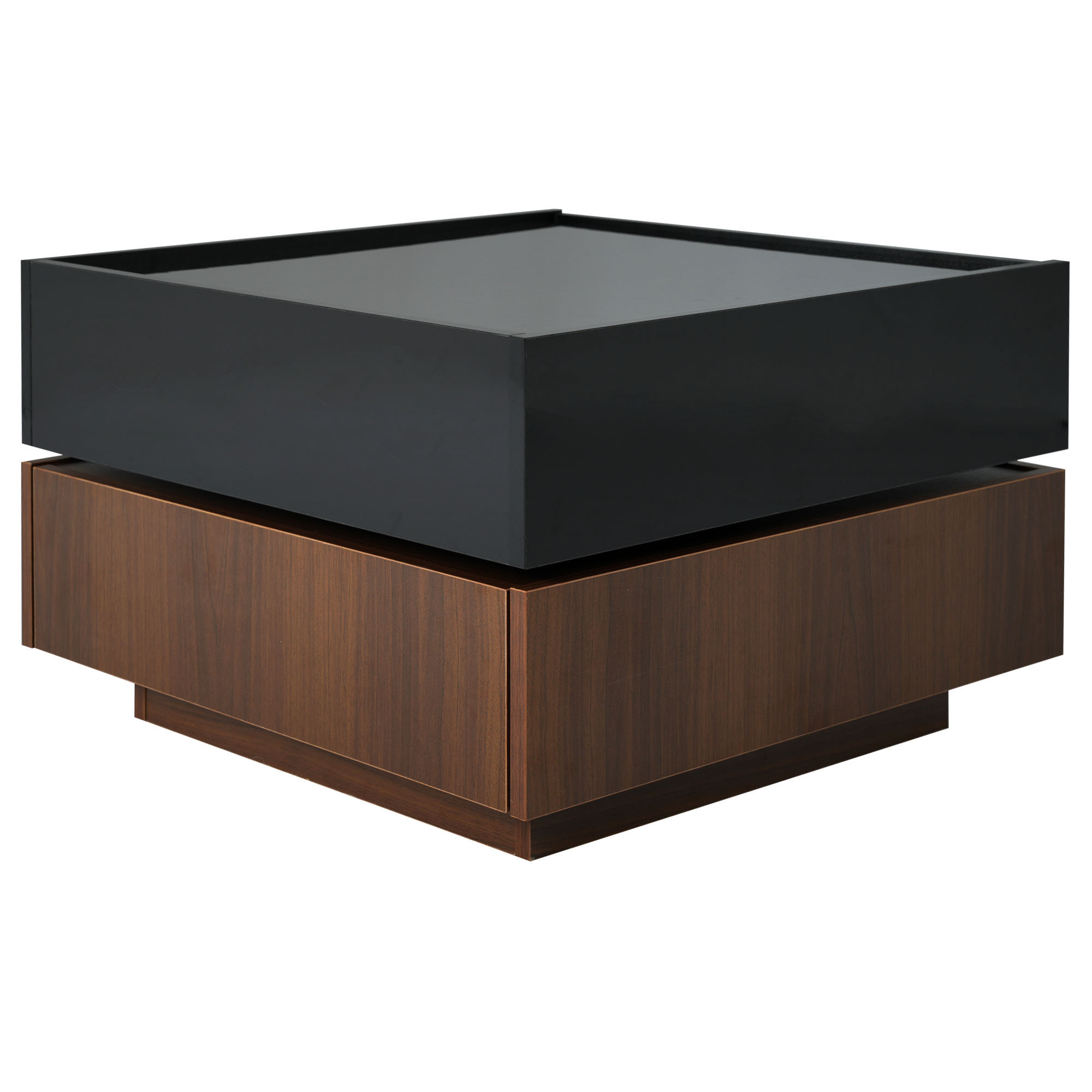 Latitude Run® Multi-Functional 2-Tier Rotating Coffee Table with ...