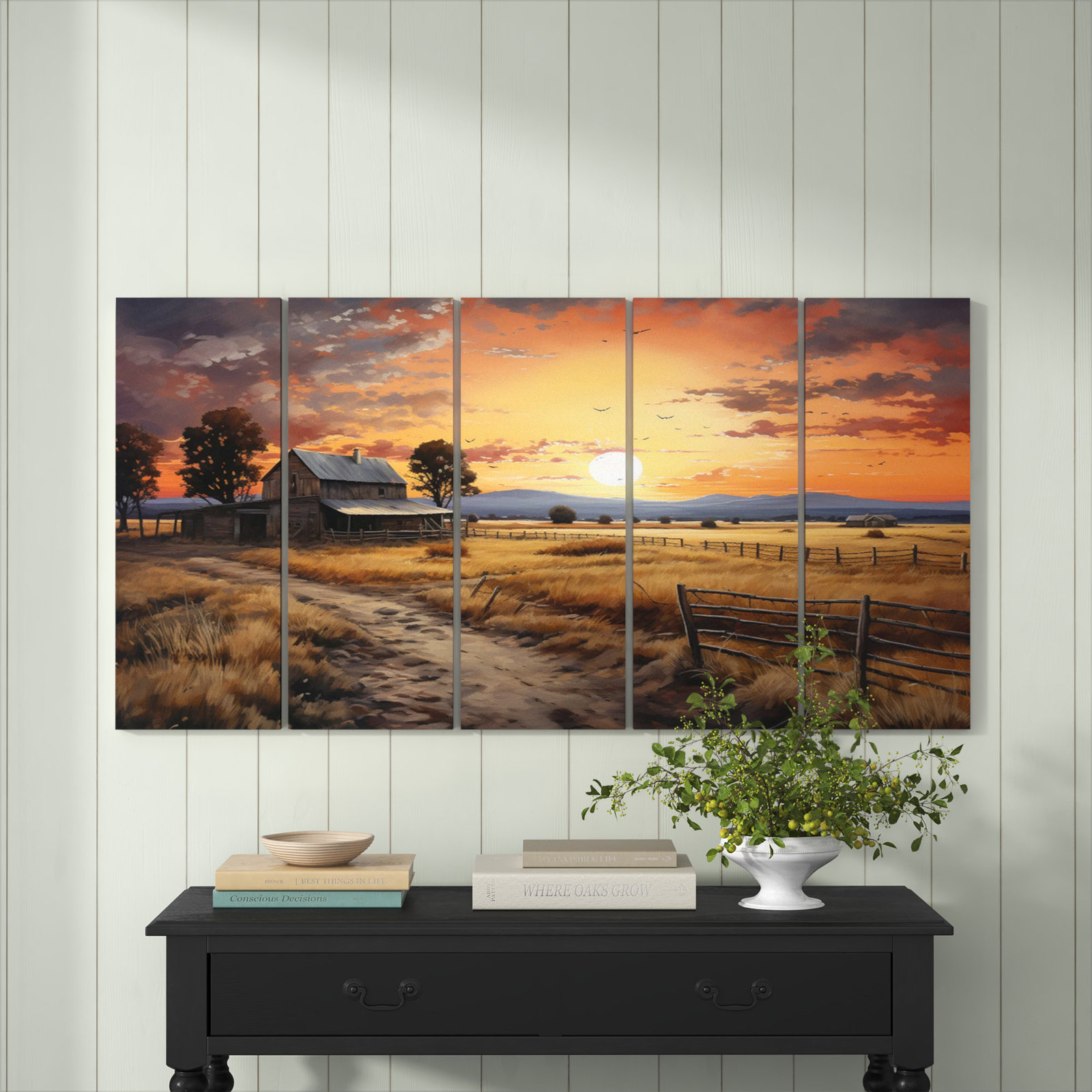 Laurel Foundry Modern Farmhouse® Barn Scenery at Dusk IV - Farmhouse ...