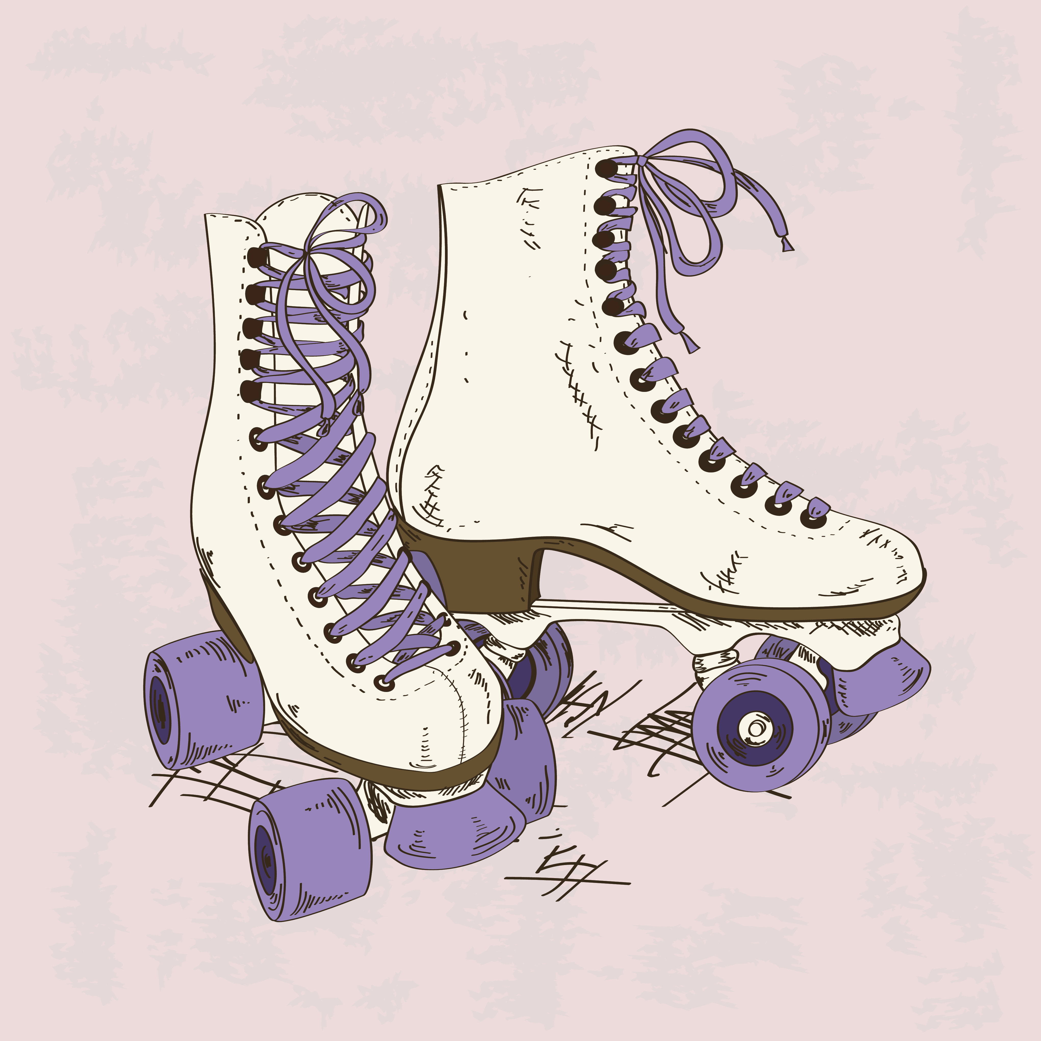 Winston Porter Kenyah Illustration With Retro Roller Skates On Canvas ...