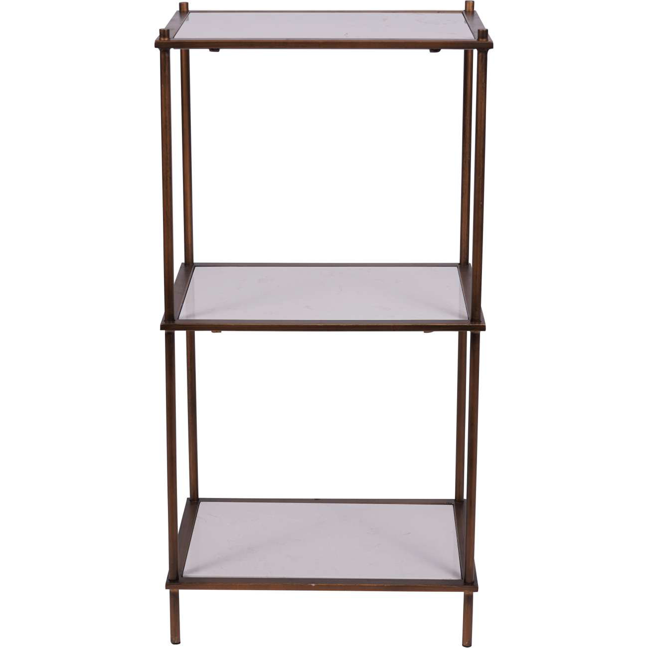 Ivy Bronx Hylas Antique Copper Frame Ceramic Three Tier Shelving Unit ...
