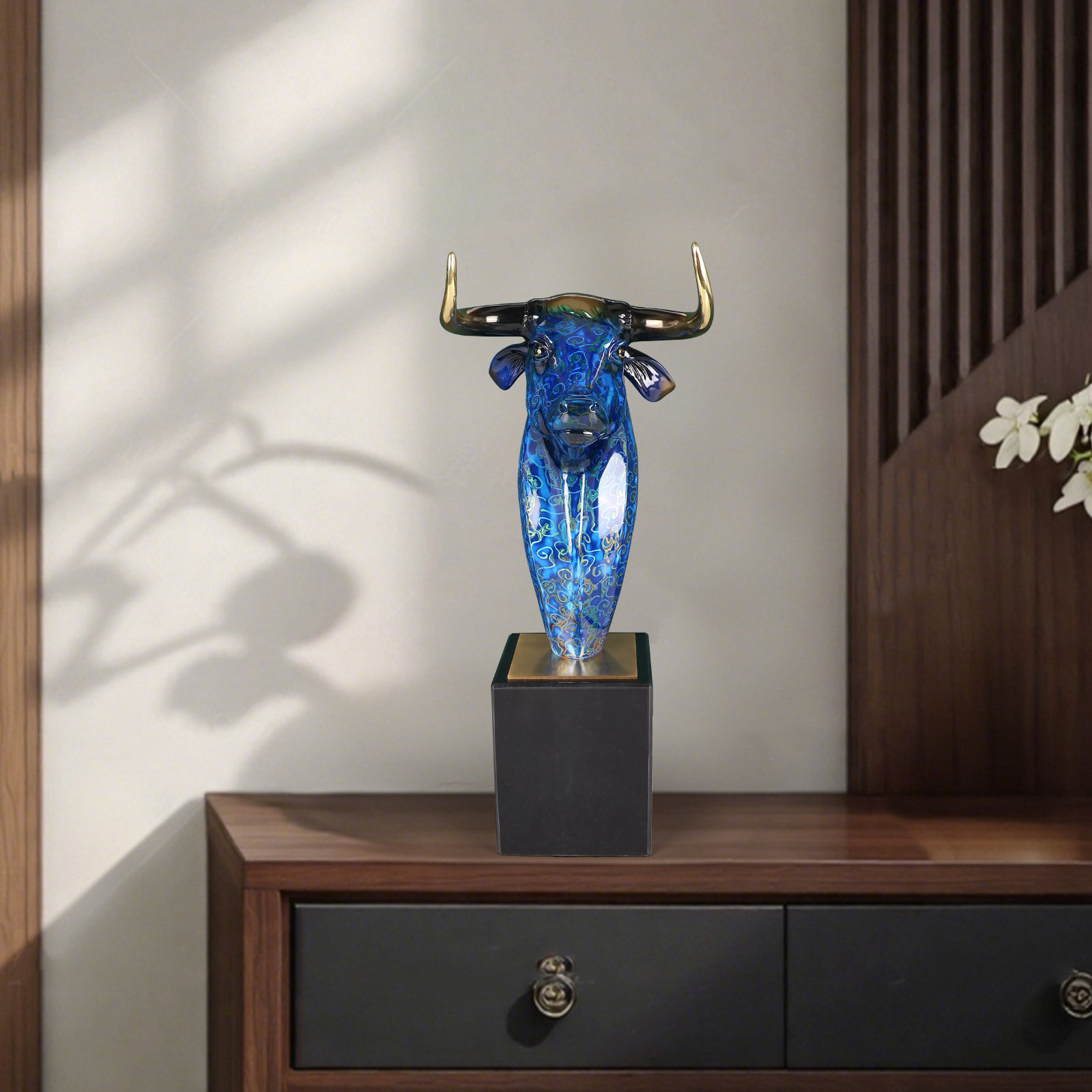 Rosdorf Park Luxury Handcrafted Pure Copper Bull Head Statue Sculpture ...