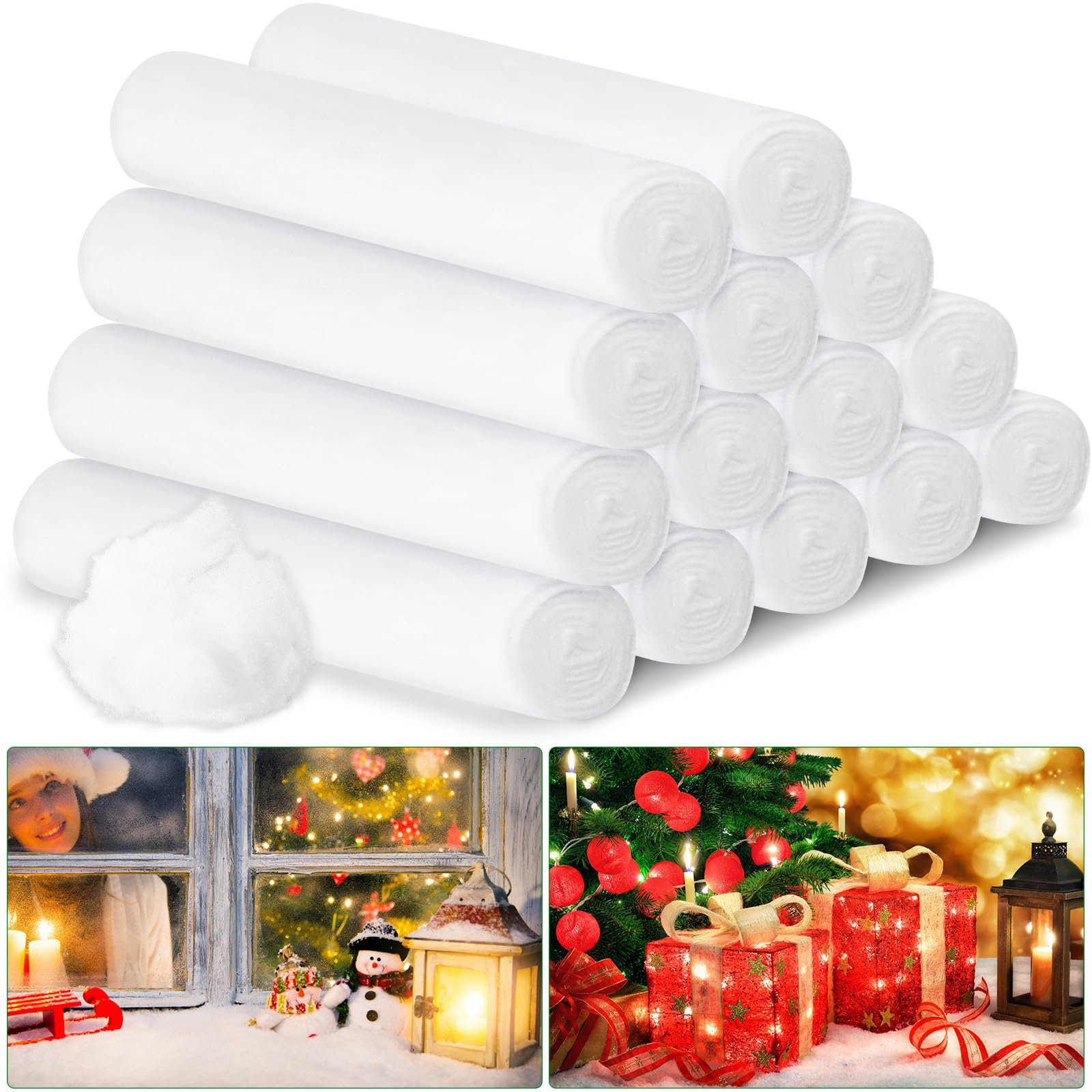 The Holiday Aisle® 18 Pack Large Christmas Snow Blanket Roll Artificial ...