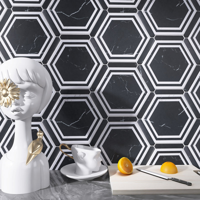Supreme Tile Avant Ontario Hexagon 9" x 10" Matte Porcelain Wall ...