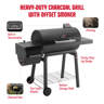 Feasto 30in BBQ Charcoal Barrel Grill With Cover, Offset Smoker Grill ...