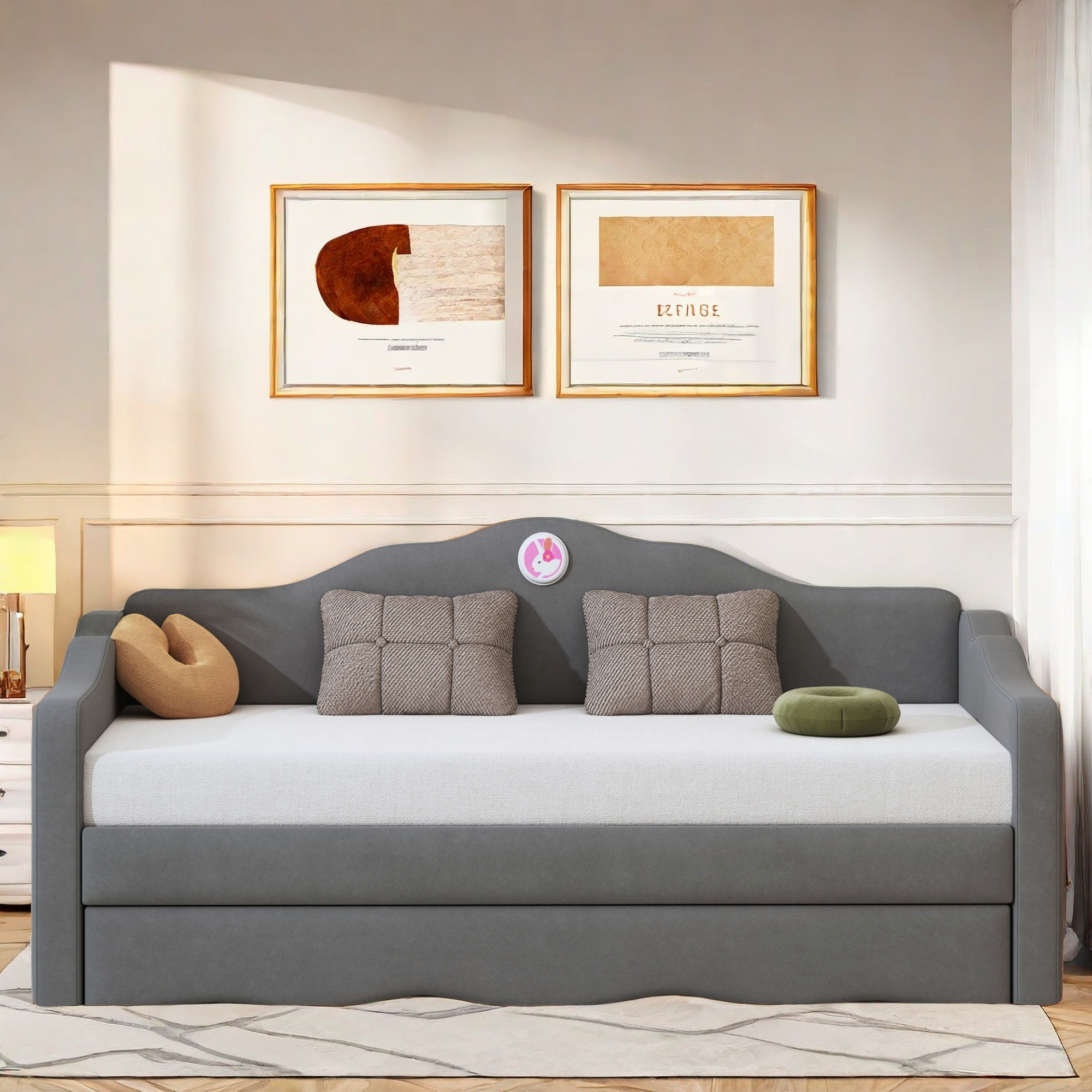 Latitude Run® Daybed With Wave-shaped Trundle | Wayfair