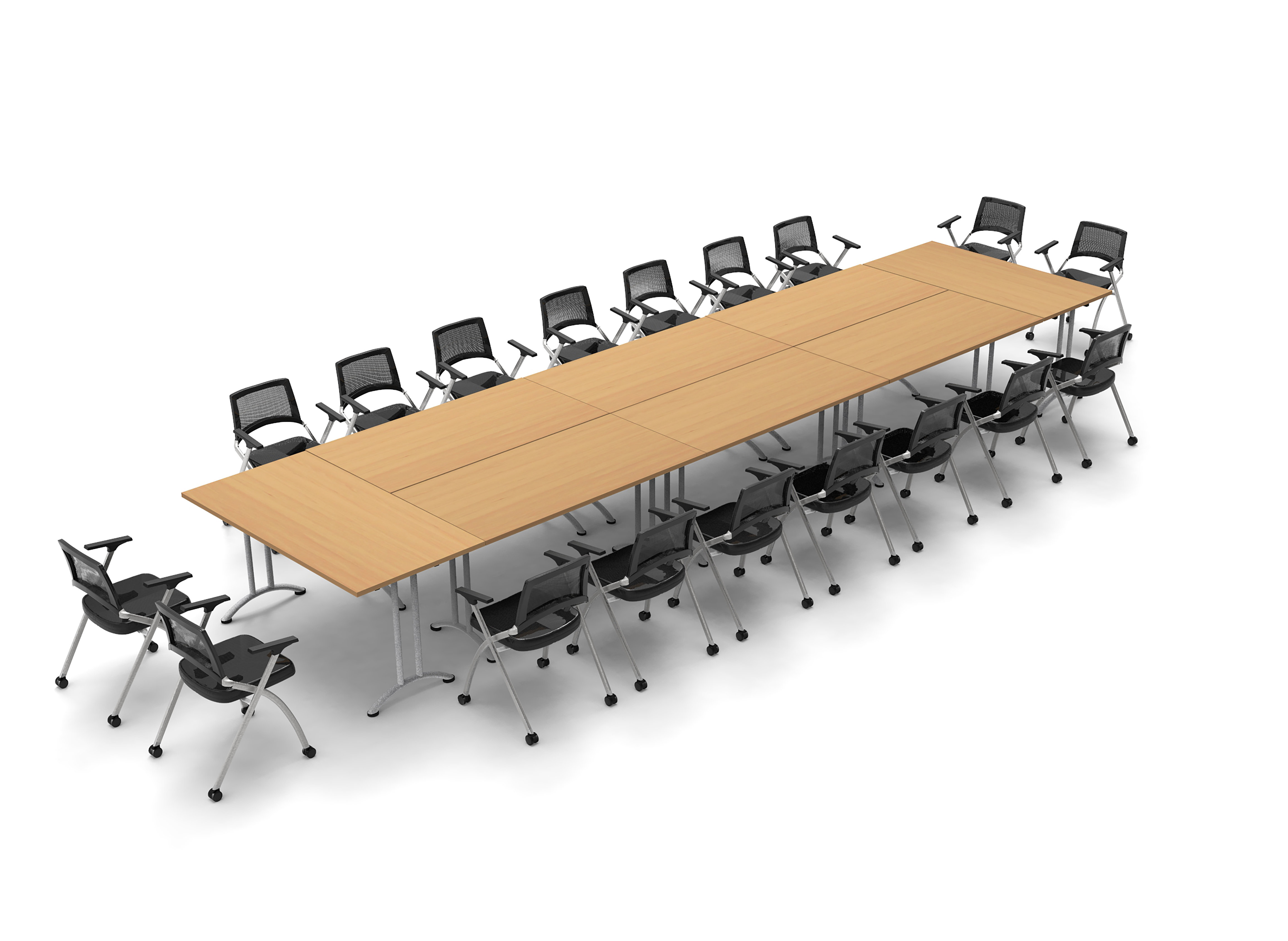 TeamWORK Tables 18 Person Conference Meeting Tables with 18 Chairs ...