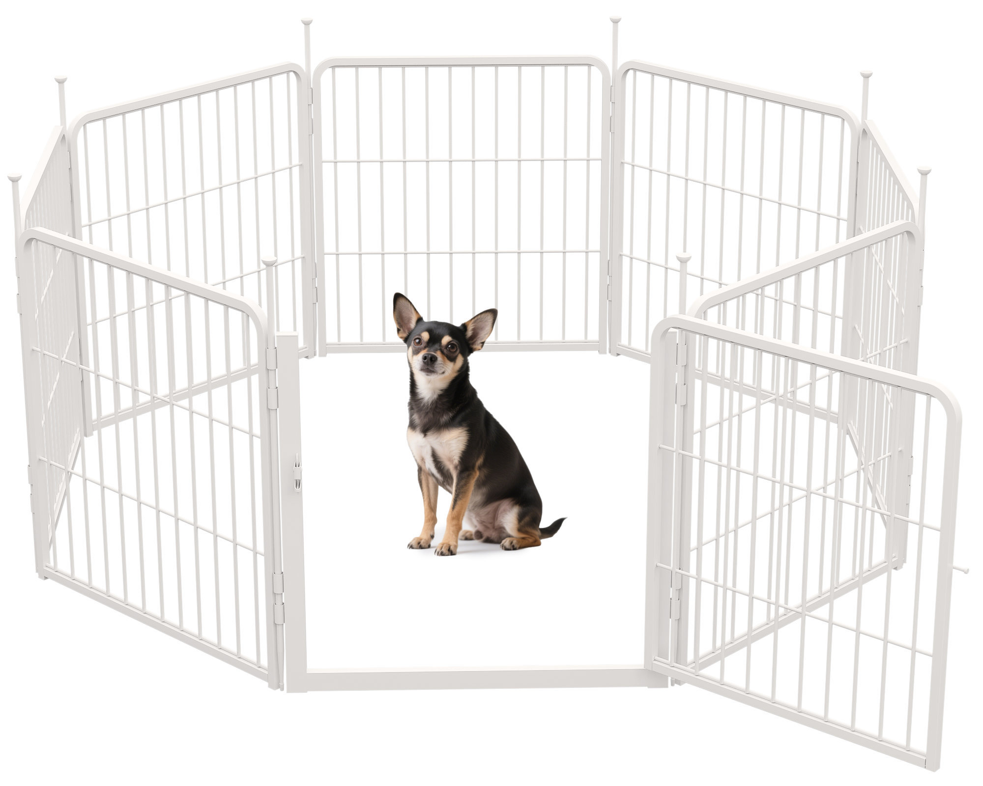 UTTU Multi-sized Metal Dog Exercise Pen Panels with 1 Doors & Reviews ...