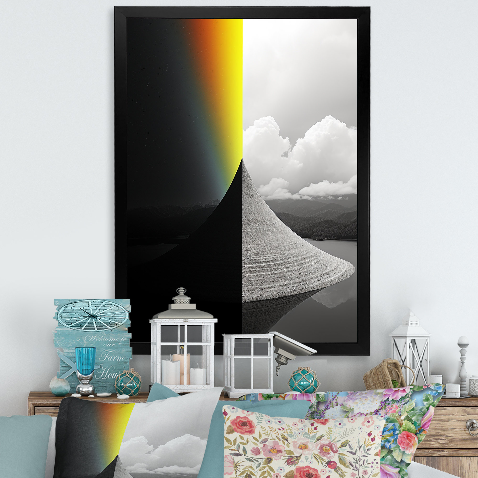 Ivy Bronx Rainbow Colorful Monotone Landscape II - Print on Canvas ...