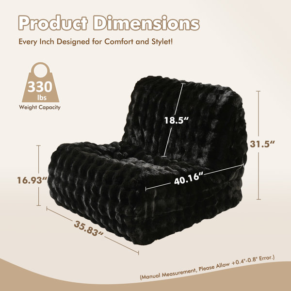 Trule No Assembly Required, Plush Bean Bag Chairs For Adults, Oversized ...