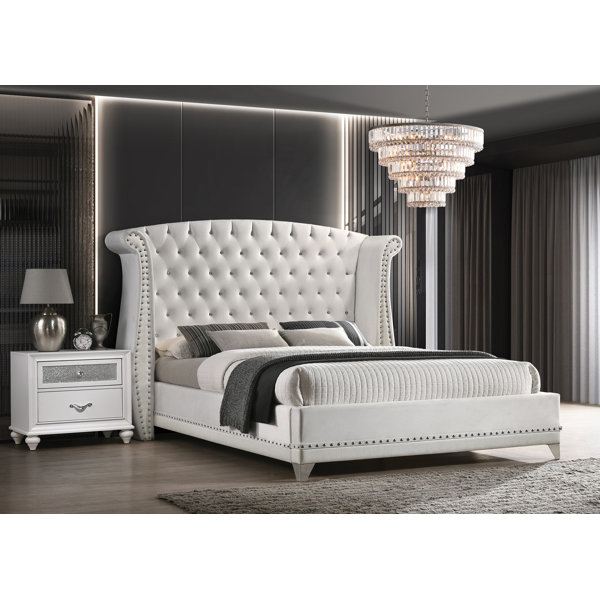 Faux Leather Wingback Beds You'll Love | Wayfair