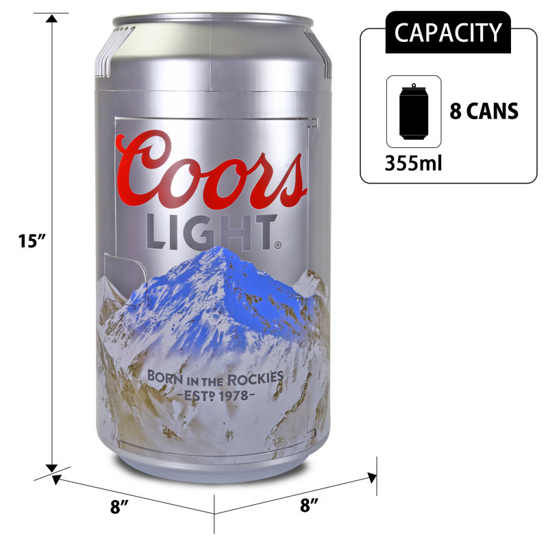 Coors Light 8 Can Portable Mini Fridge 12V DC 110V AC 5.4L Cooler ...