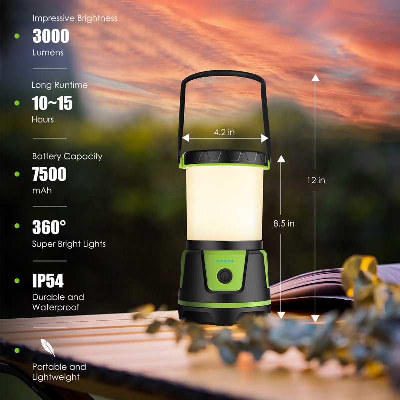 FASLOOK 12'' LED Camping Lantern Rechargeable Flashlight for Hurricane ...