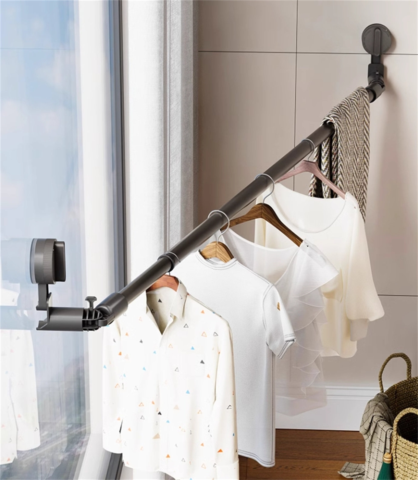 Meta Tarmor Flexicorner Suction Cup Clothes Rack | Wayfair