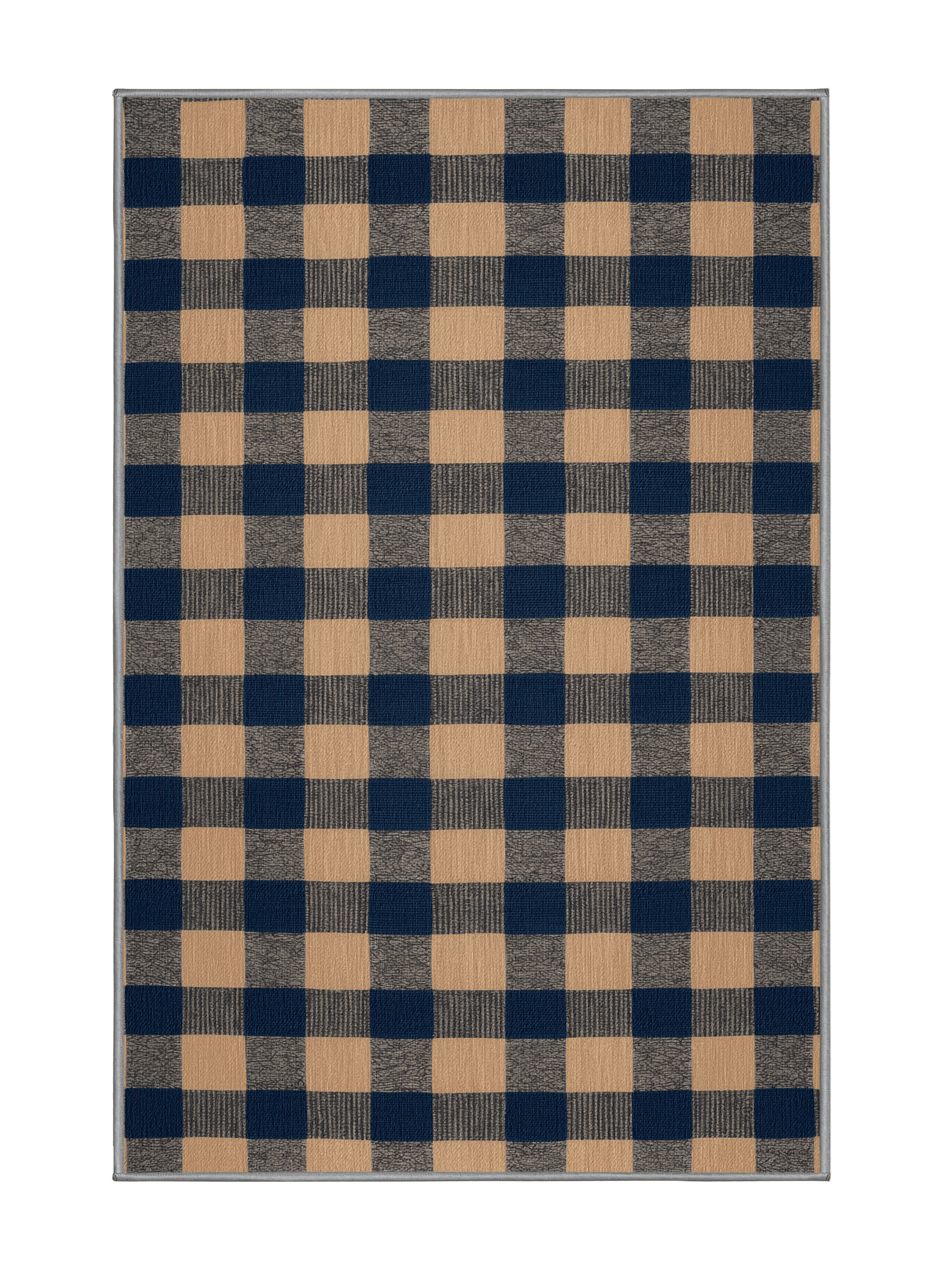 Hokku Designs Machine Washable Checkered Gray Area Rug | Wayfair