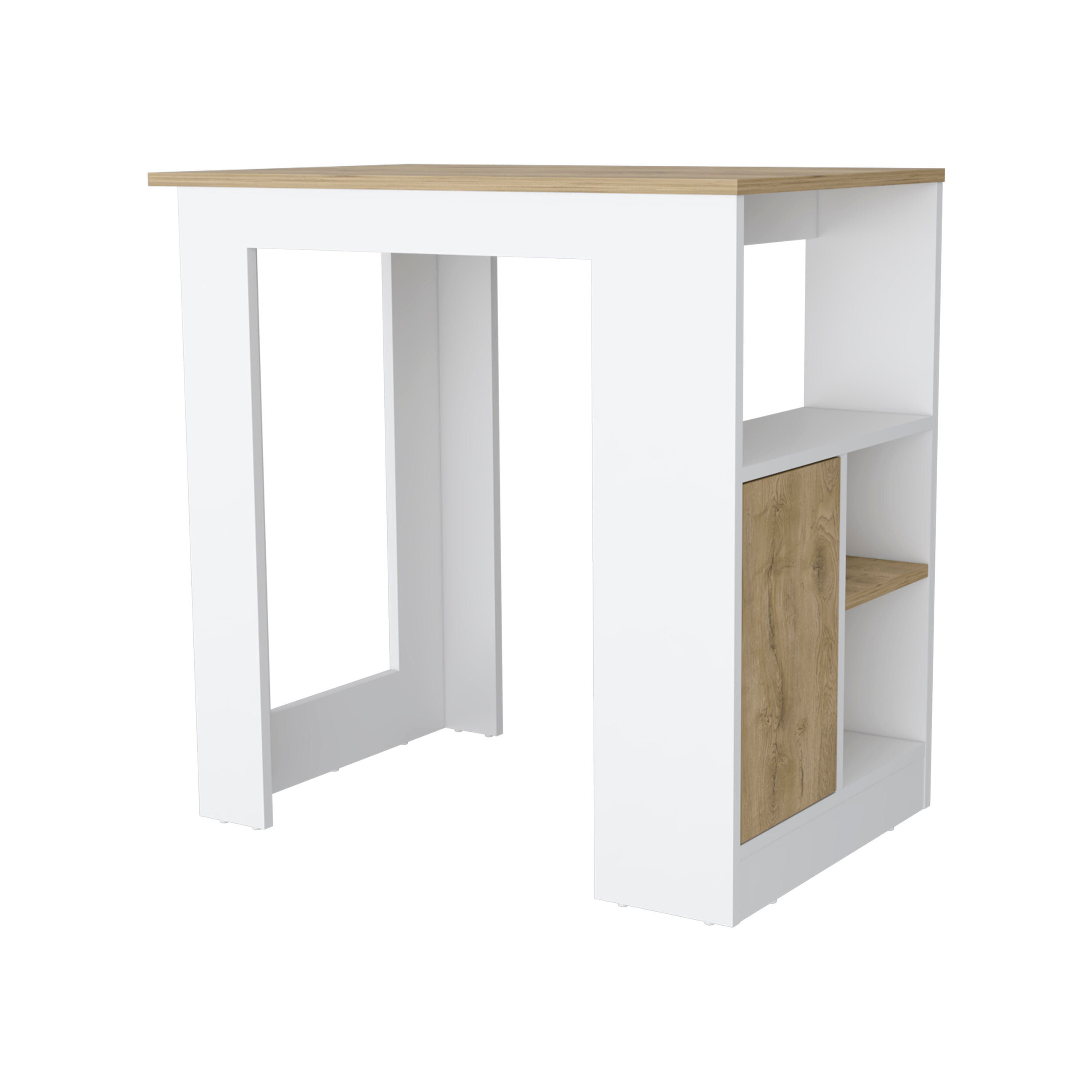 Ebern Designs Aurora Kitchen Island with Open Compartment and Cabinet ...