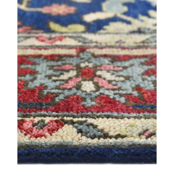 Bungalow Rose Lynton Handmade Hand-Knotted Red/Blue/Beige Rug & Reviews ...