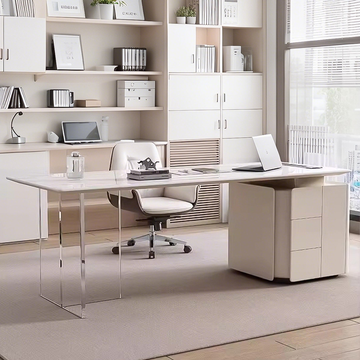 BELSUB Italian Minimalist High-End Sintered Stone Office Desk with ...