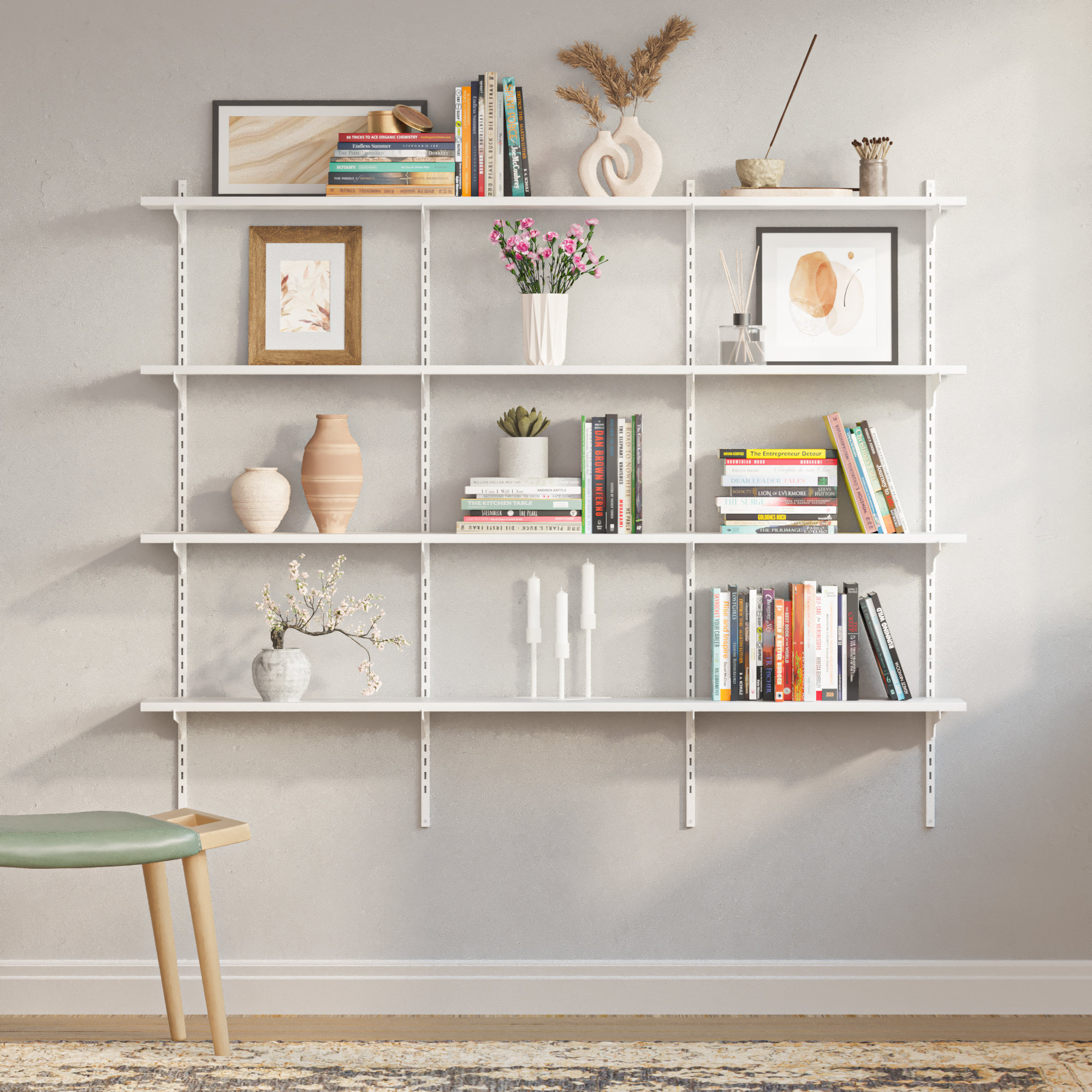 Latitude Run® Mytchell 4 Piece Wood Tiered Shelf, Height Adjustable ...