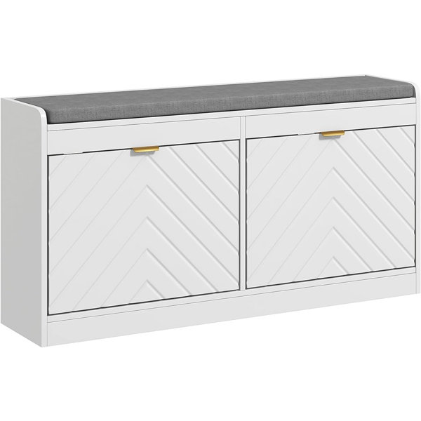 Ivy Bronx Shoe Bench, Entryway Bench With 2 Flip Drawers, Seating ...