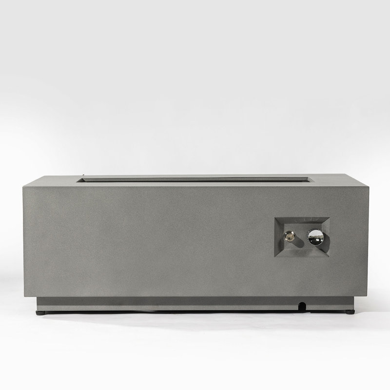 Latitude Run® 42inch Rectangle Steel Fire Pit Outdoor Fire Table with ...