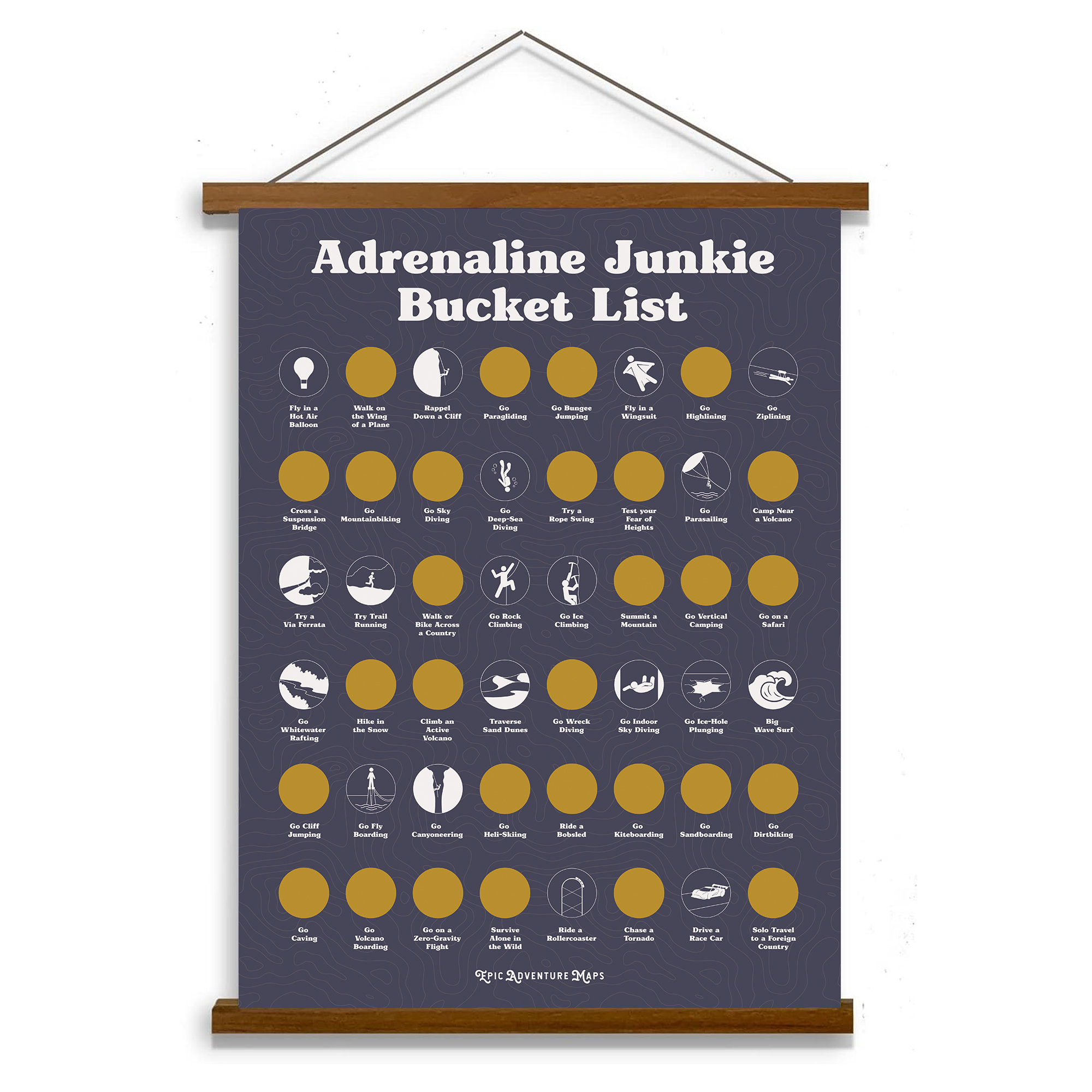 Epic Adventure Maps " Adrenaline Junkie Crazy Bucket List Scratch Off ...