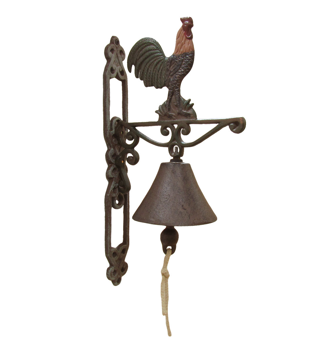 August Grove® Ola Metal Wall Mount Rooster Welcome Bell & Reviews | Wayfair