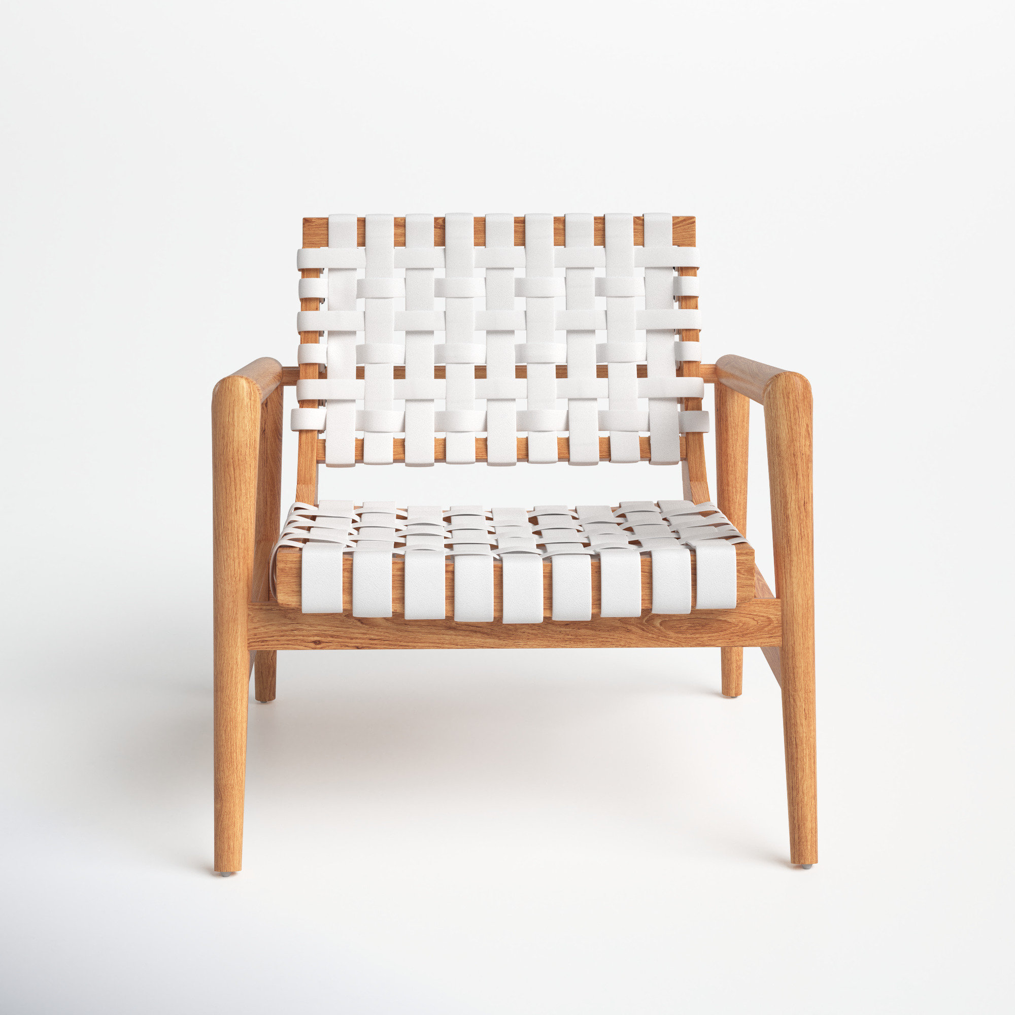 Joss & Main Upton Leather Woven Accent Chair | Wayfair