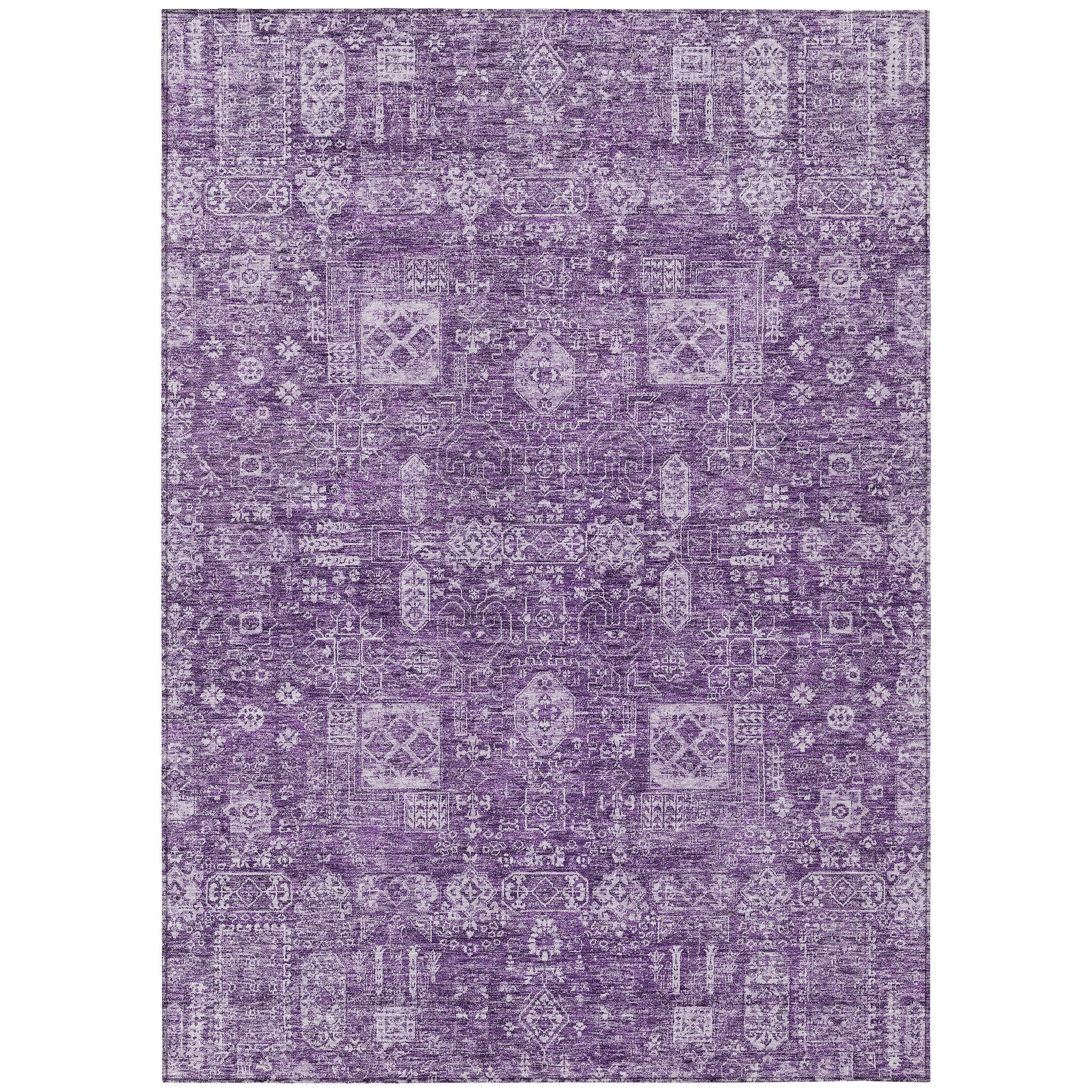 HomeRoots 9' X 12' Purple Lilac And Lavender Oriental Washable Indoor ...