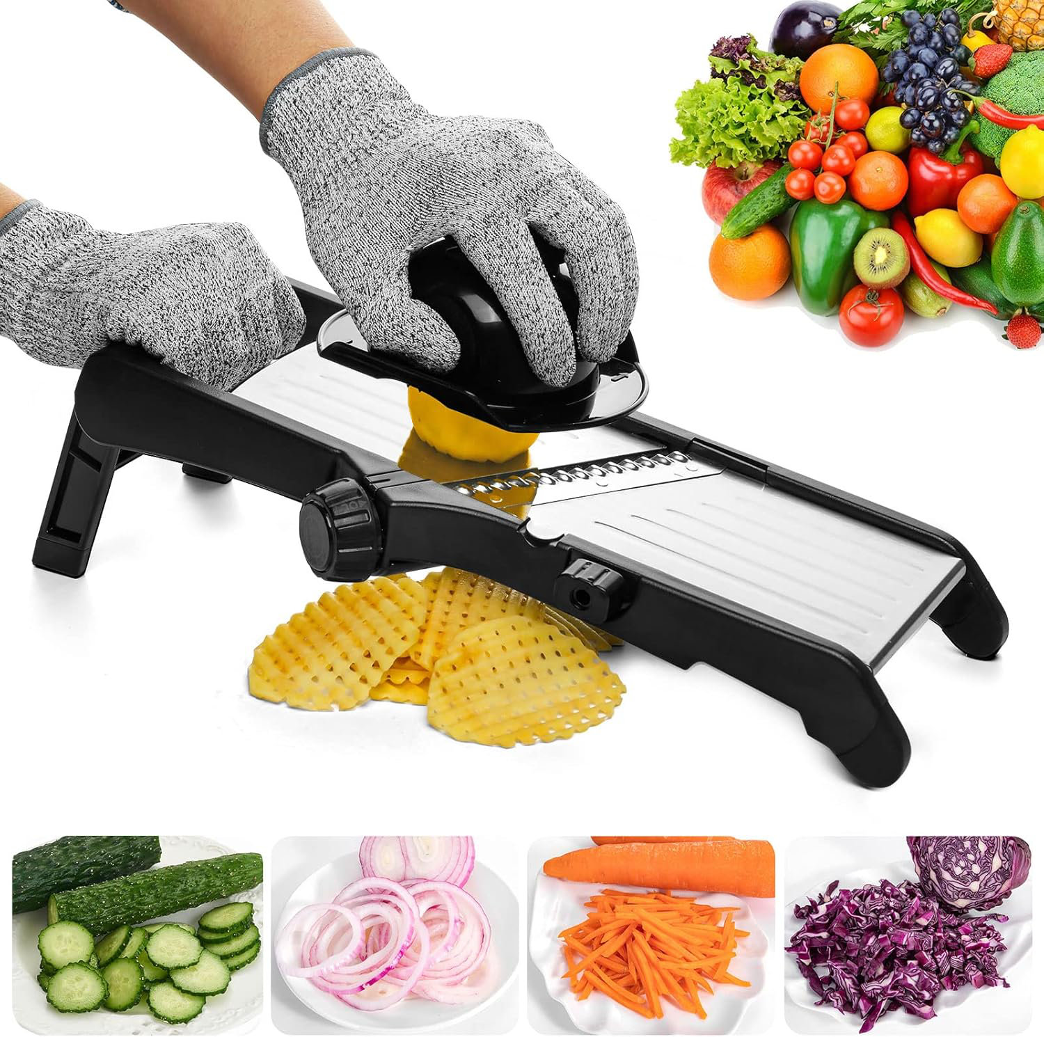 Anadea Mandoline réglable, trancheuse de mandoline pour la cuisine ...