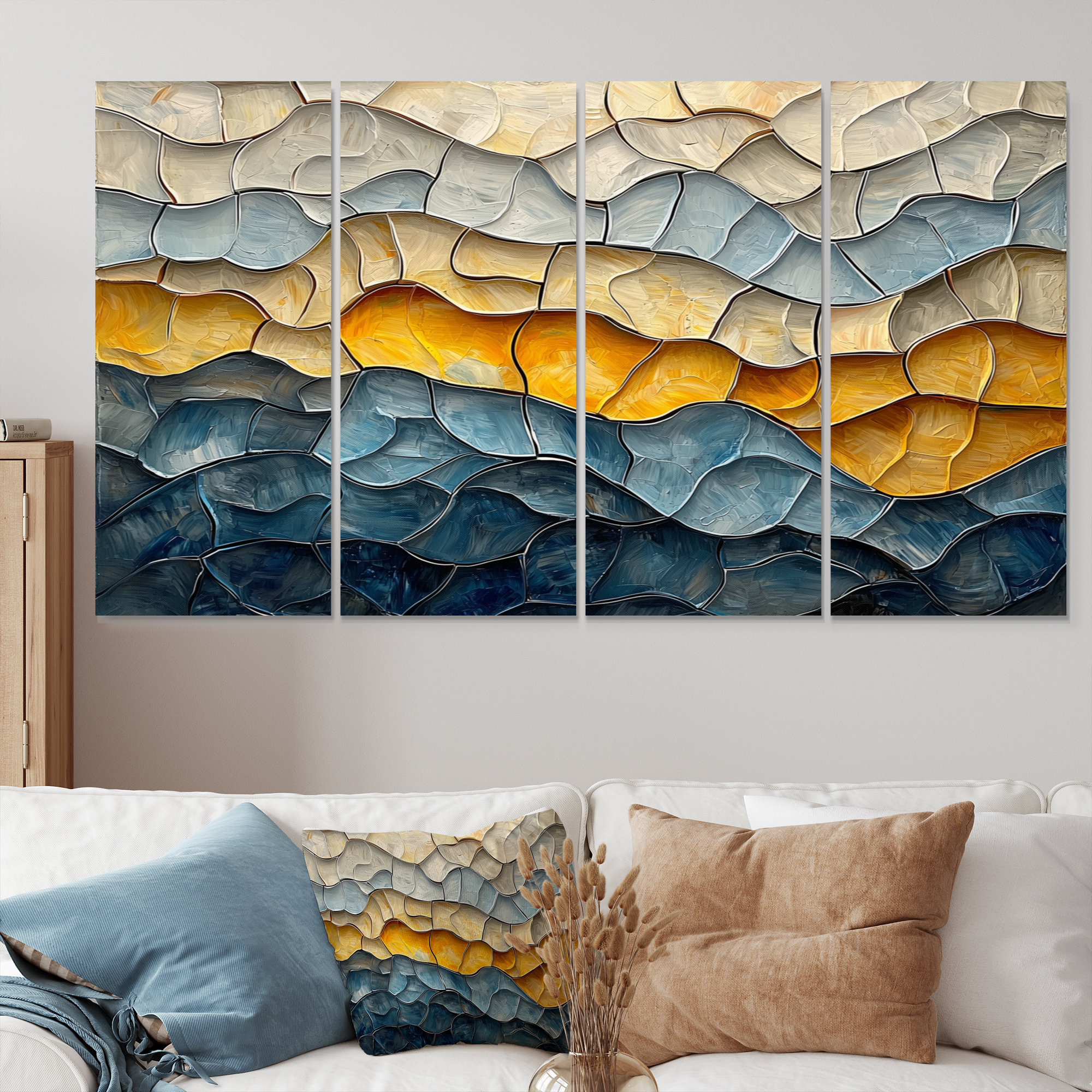 Orren Ellis Fragmented Giant Waves Coastal Mosaic I - Fauvism Wall Art ...