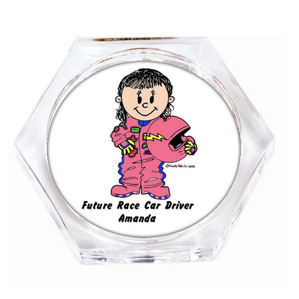 Printed Perfection Personalized Future Race Car Driver - Female, Pink ...