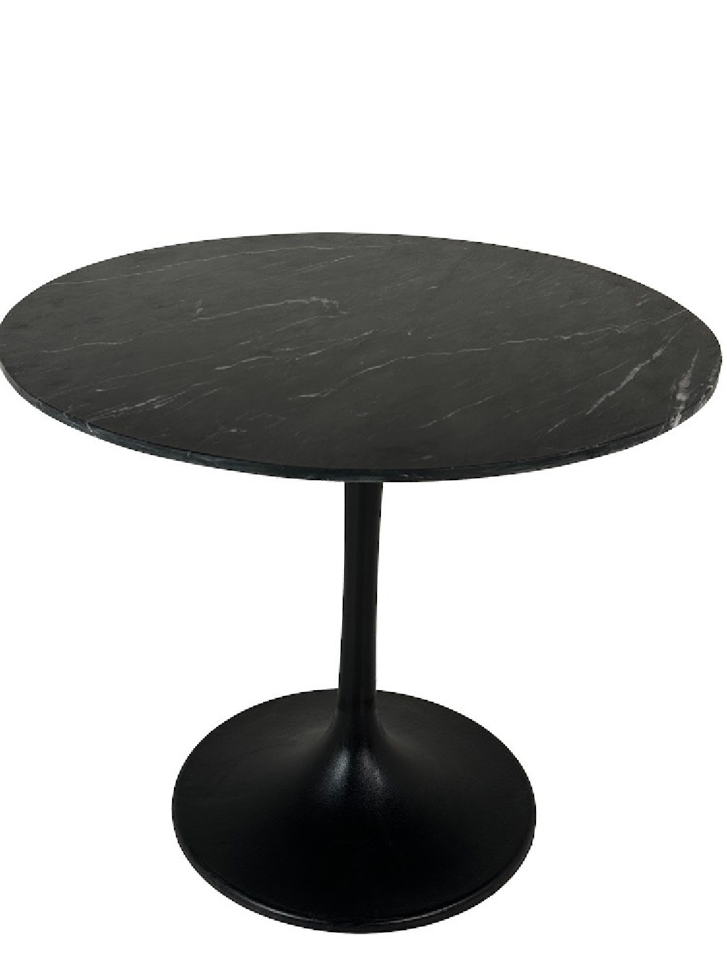 George Oliver Janeeta 30" Round Marble Top Dining Table - Black Top ...