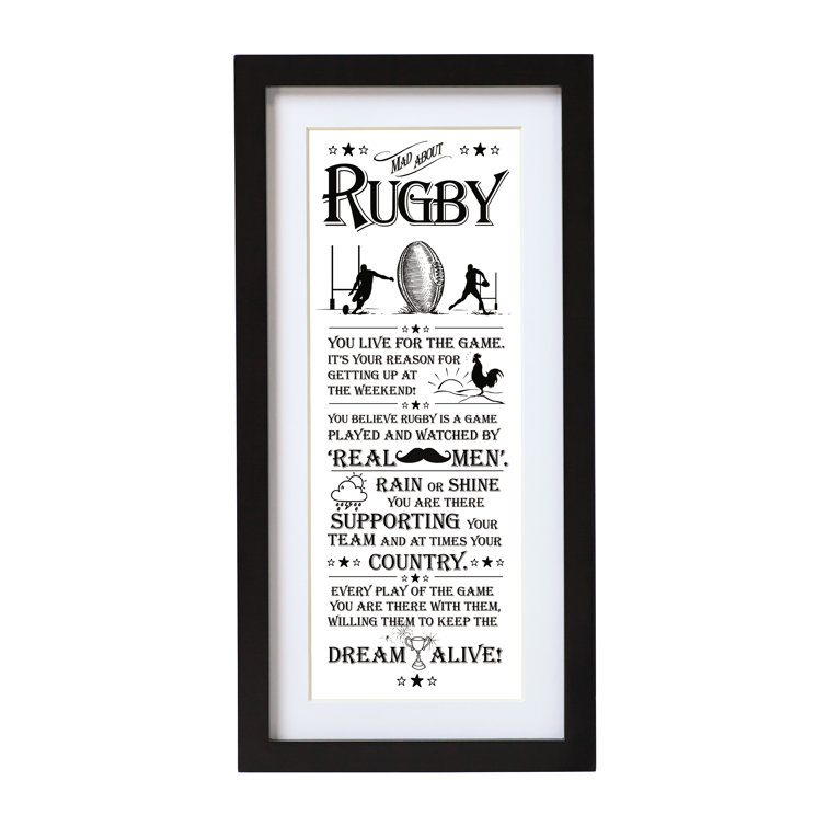 Happy Larry Rugby - Picture Frame Typography Print on Paper | Wayfair.co.uk