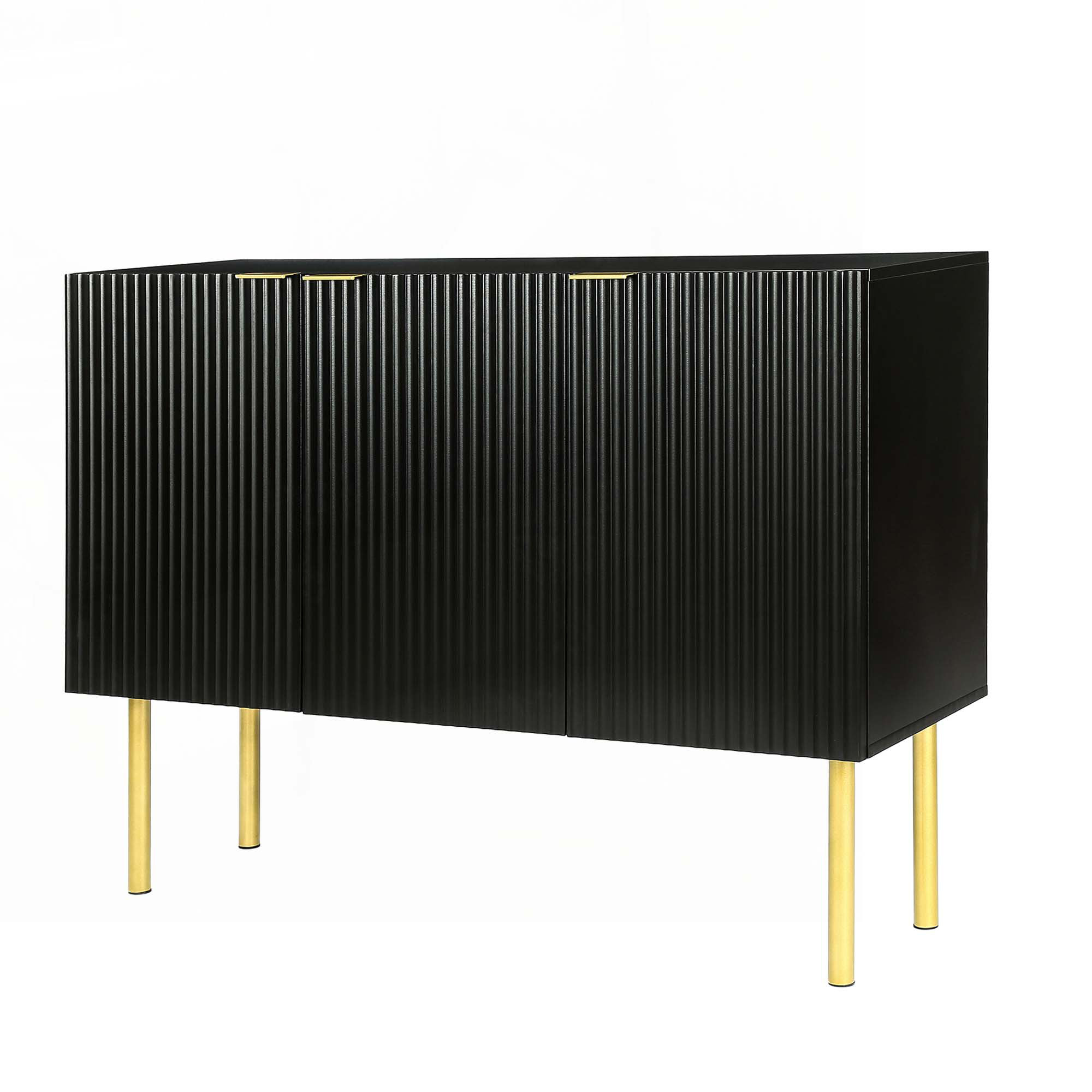 Mercer41 Wood Console Table with Handles, Adjustable Shelves | Wayfair