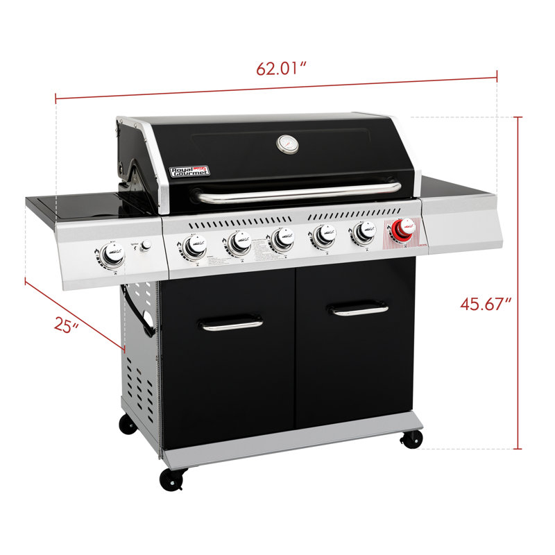 Royal Gourmet 6 - Burner Free Standing Liquid Propane Gas Grill with ...