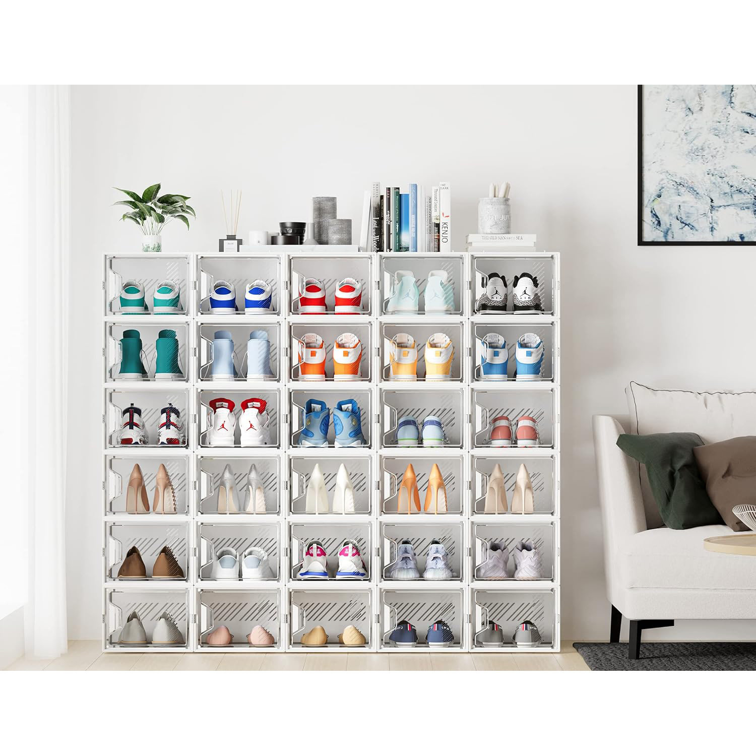 Rebrilliant Shoe Storage, 12 Pack X-Large Shoe Organizer For Closet ...