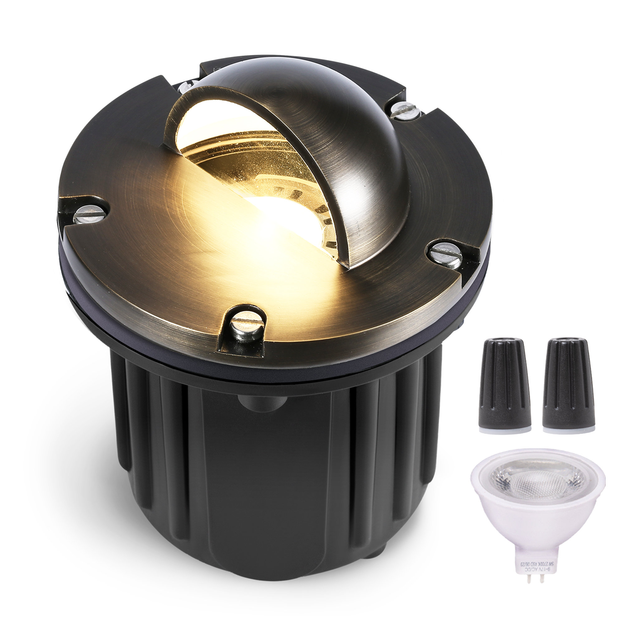 Gardenreet In Ground Well Lights Brass, Low Voltage Landscape Lights ...