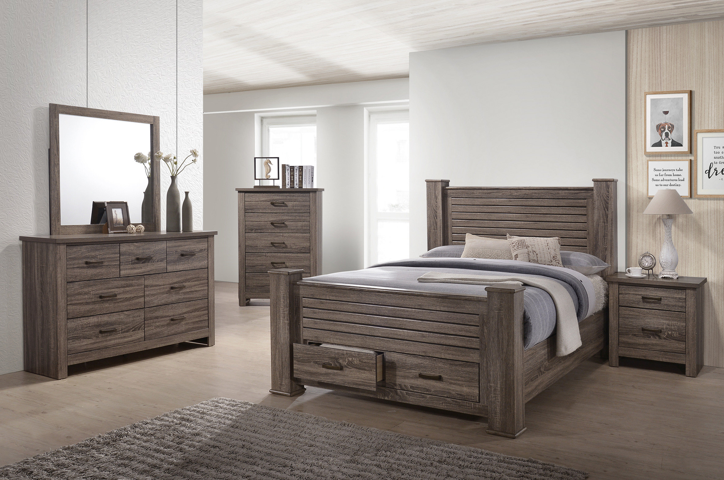 Millwood Pines Woollard Standard 4 Piece Bedroom Set | Wayfair