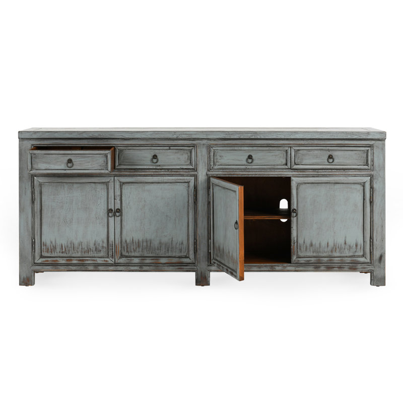 Classic Home Libbit Reclaimed Pine 4-drawer 4-door Cabinet Vintage Sage ...